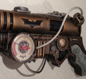 Steampunk Batman blaster weapon tri-barrel gun – Board Game Gran ...