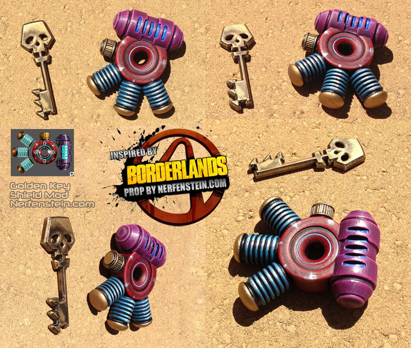 Borderlands Shield Mod and Golden Vault Key prop replicas | Nerfenstein ...